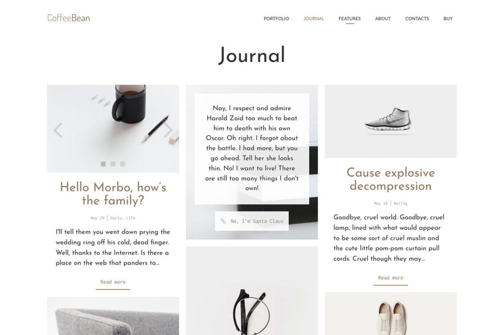 CoffeeBean - Easy & Simple Portfolio Simple and Easy Portfolio Template ...