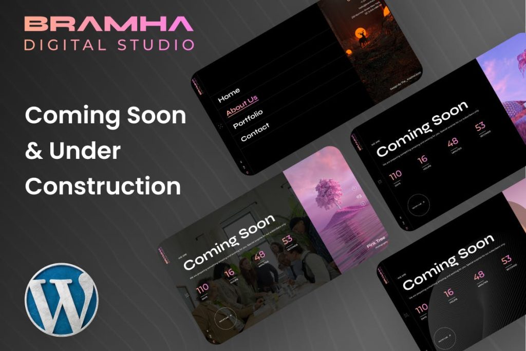 Coming Soon & Under Construction WordPress Theme Bramha is a creative ...