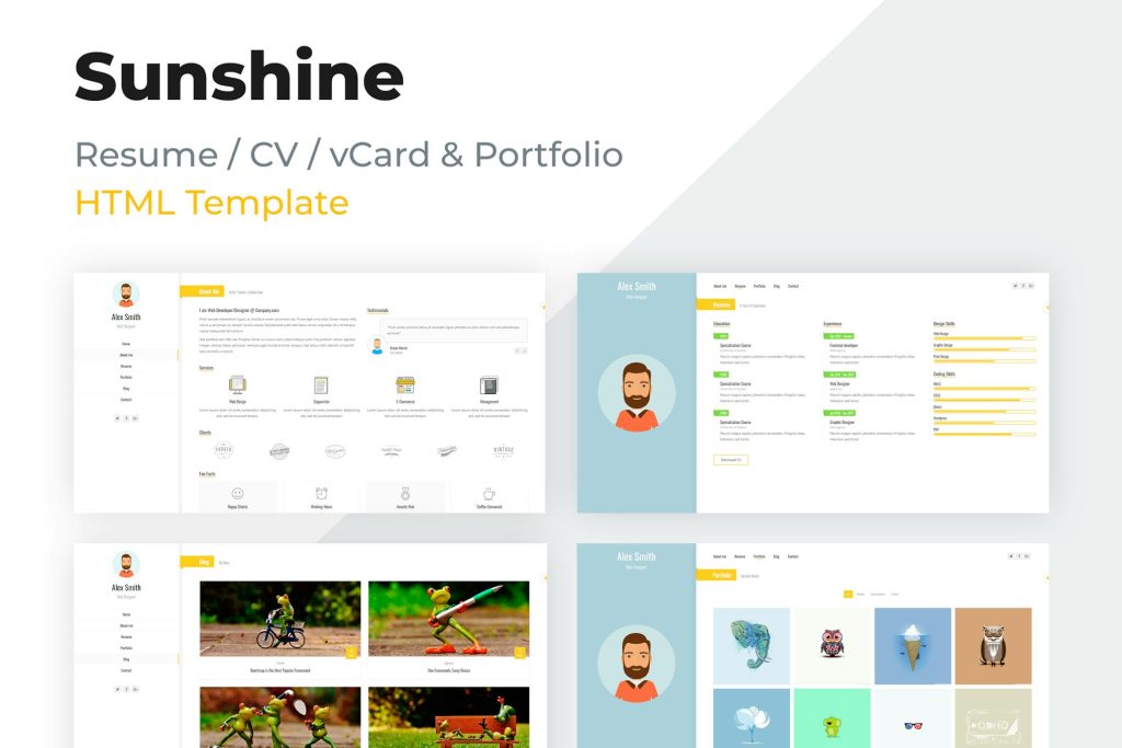 CV/Resume Template Animated layout, vCard, resume, CV, Powerful Portfolio, Easy Customizable ...