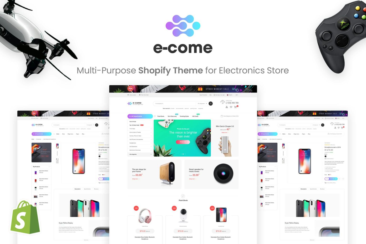 E-come Multi-Purpose Shopify Theme for Electronics Store - Prime Access