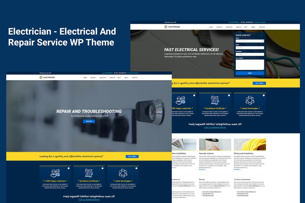 Electrician - Electrical Service WordPress air condition, architect ...