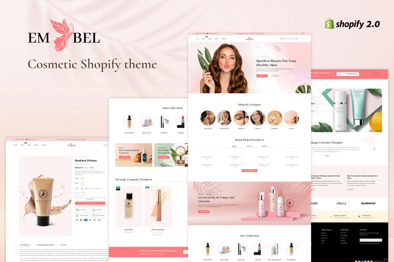 Embel - Beauty Store, Cosmetic Shop Shopify Theme Skincare and ...