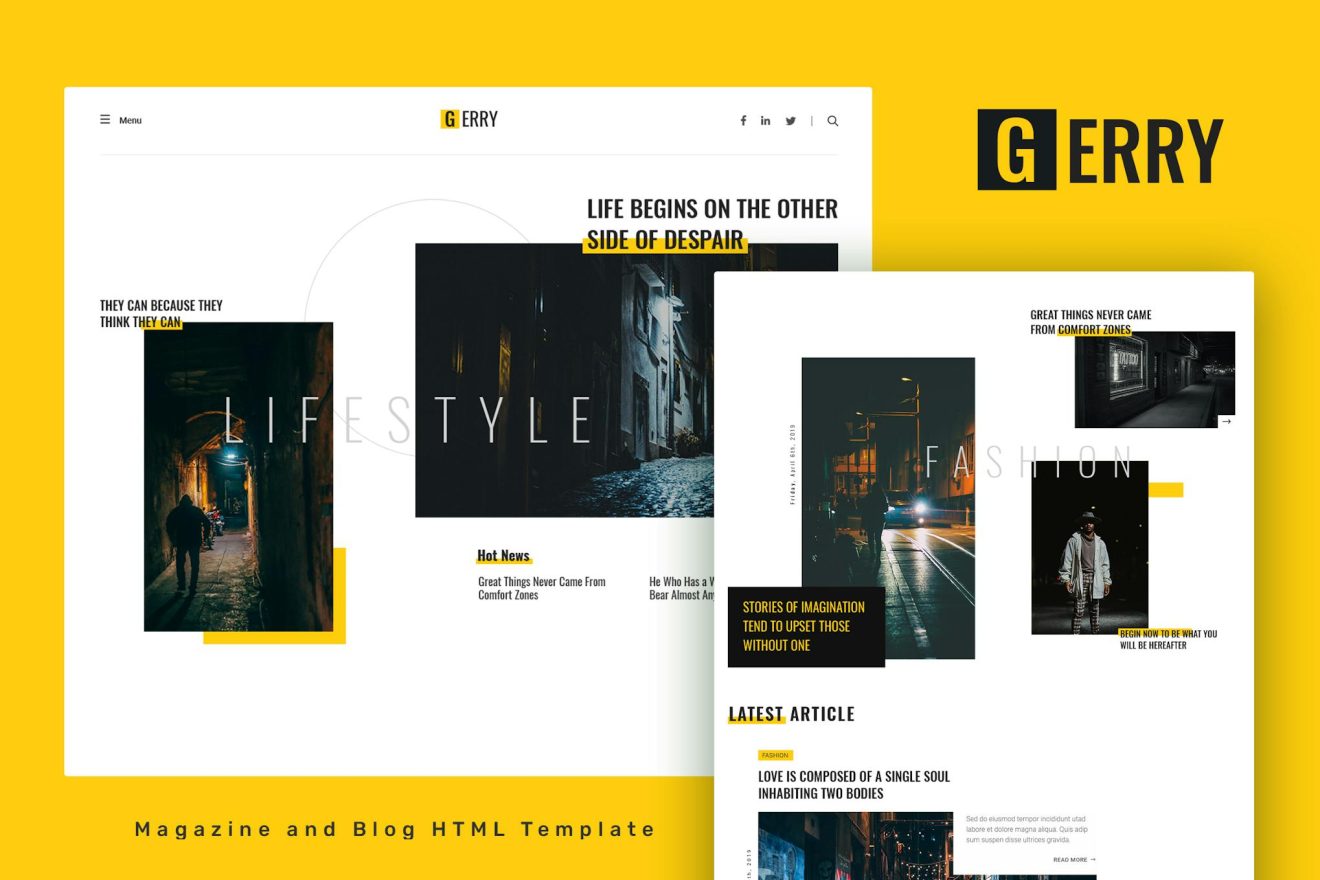 Gerry Blog and Magazine HTML Template - Prime Access