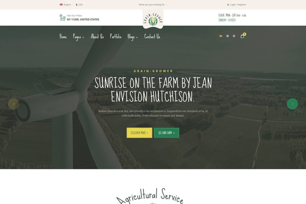 Grain Grower - Agriculture Farm HTML Template agriculture, agriculture ...