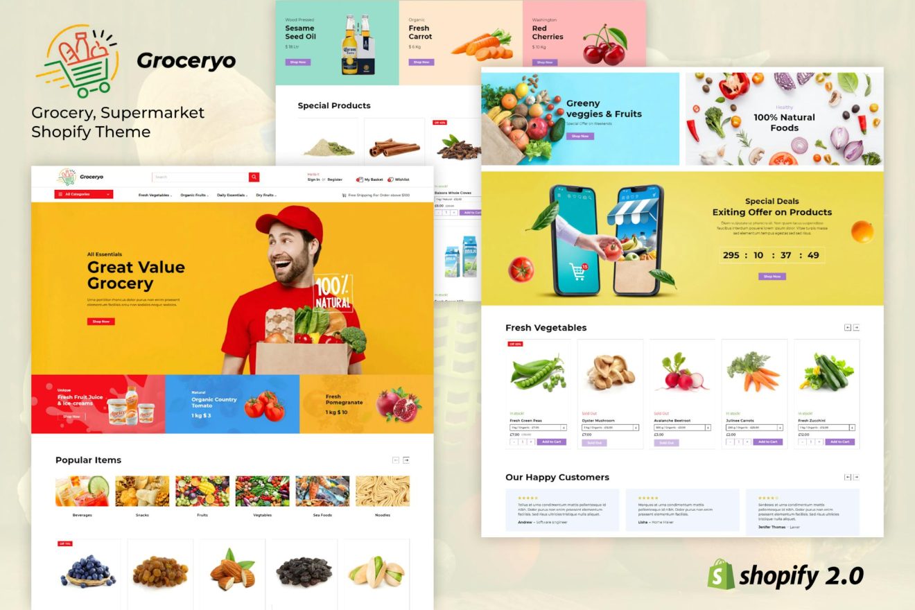 Groceryo - Grocery, Supermarket Shopify Theme Retail, Supermarket ...