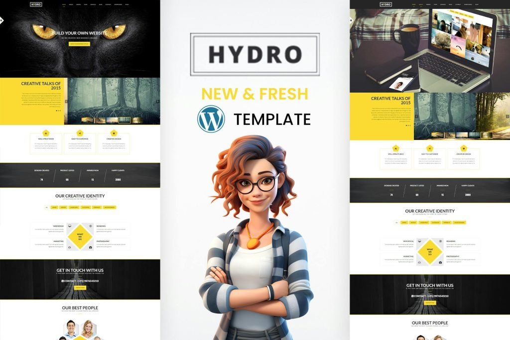 HYDRO - One Page Portfolio WordPress Theme Multipurpose One Page Portfolio wordpress, With ...