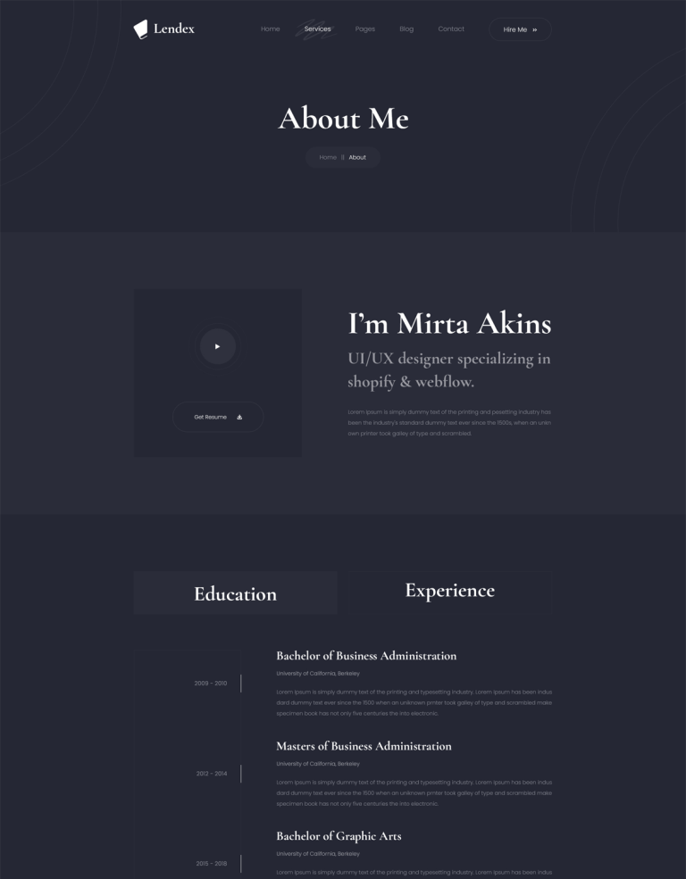 Lendex - Personal Portfolio Bootstrap 5 Template Some amazing features ...