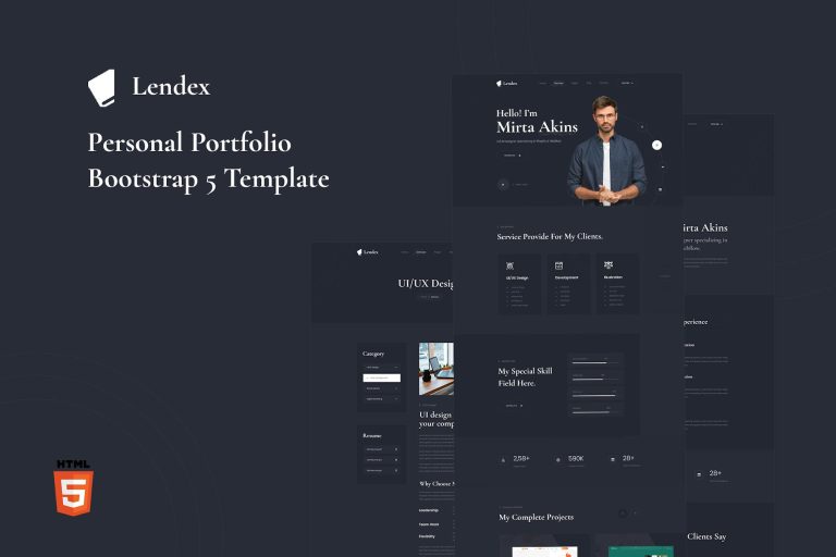 Lendex - Personal Portfolio Bootstrap 5 Template Some amazing features in this template are Blog ...