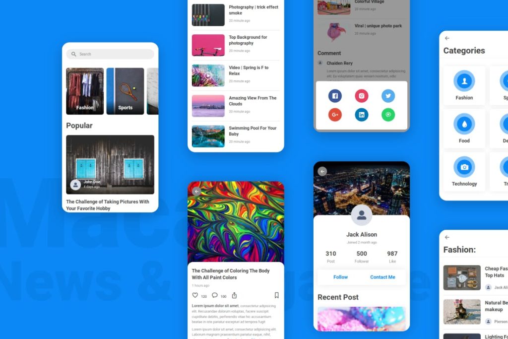 Maca - News & Magazine Mobile Template - Prime Access