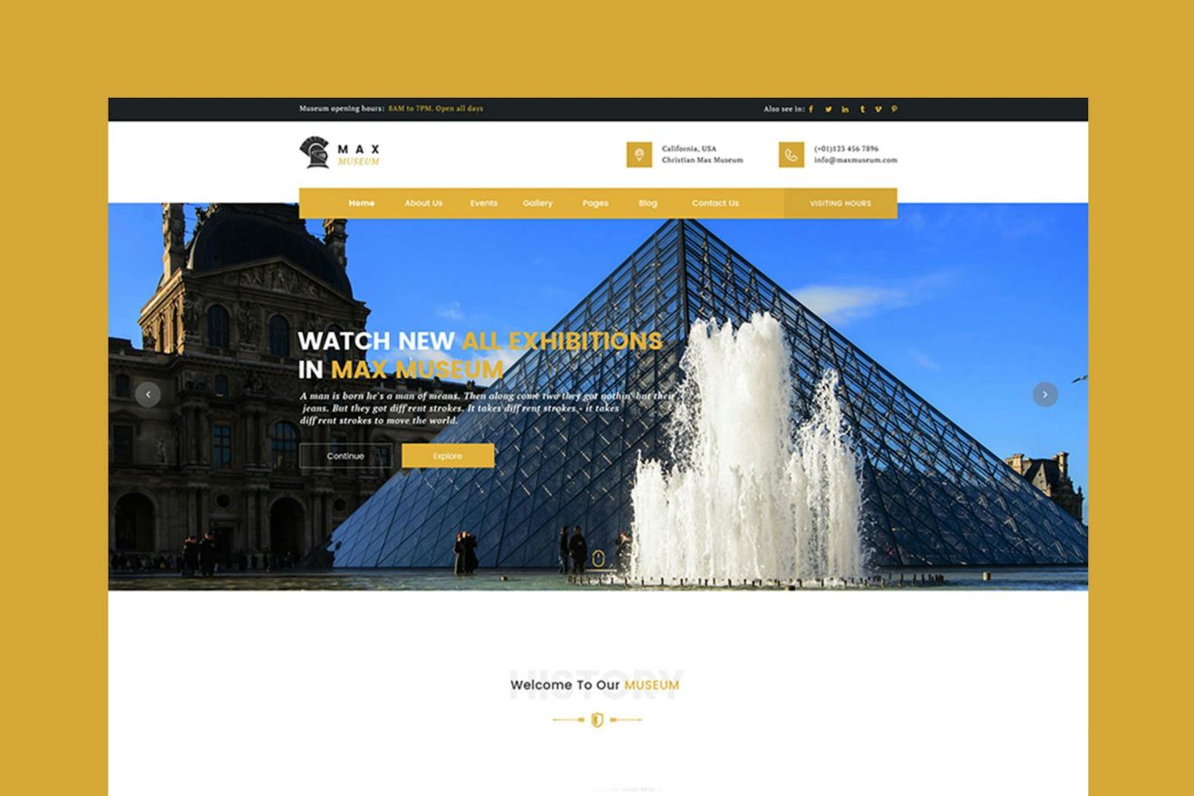 Max Museum - Historical & Artifacts Template Historical & Artifacts ...