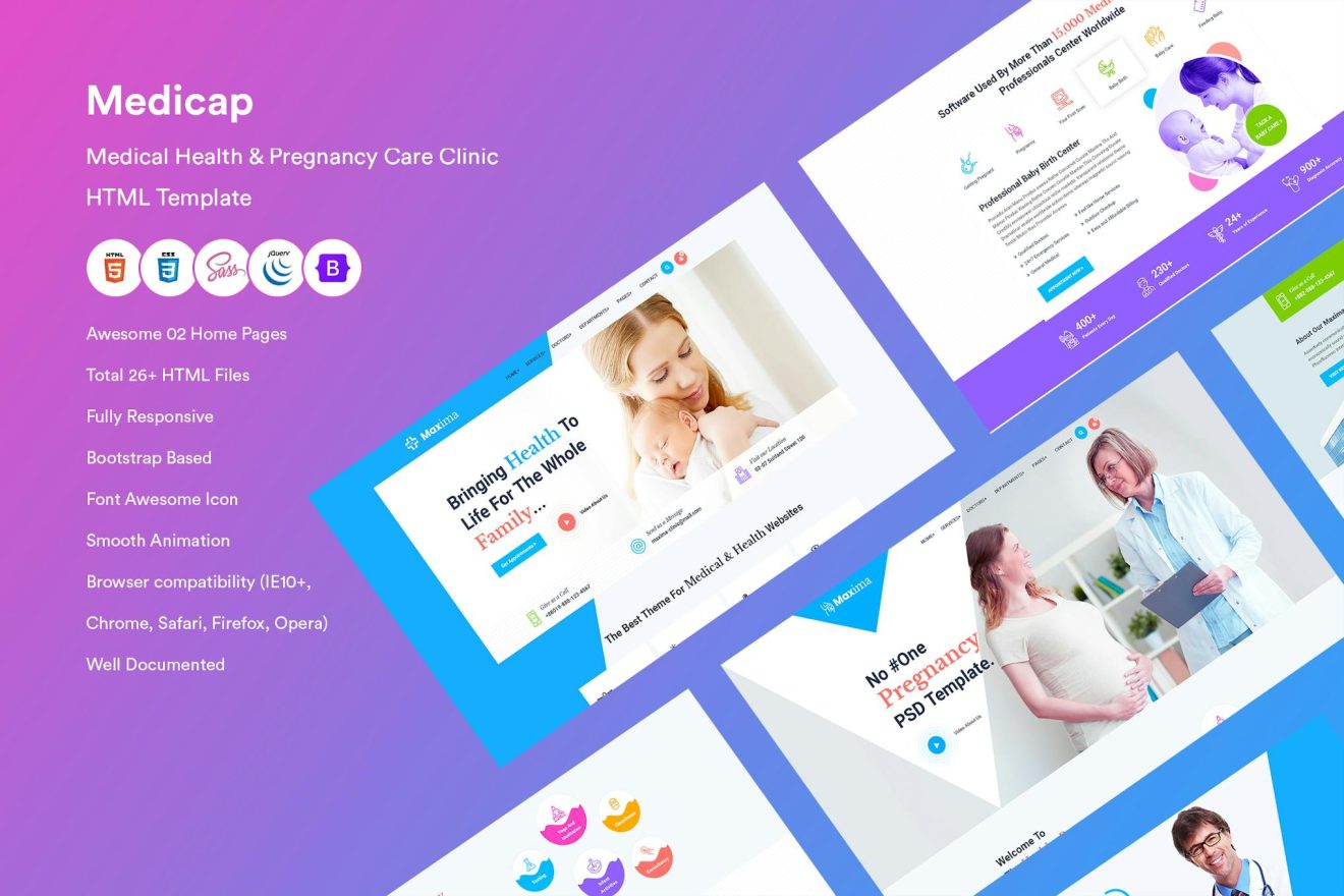 Medical Health & Pregnancy Care Clinic Template Medical Health ...