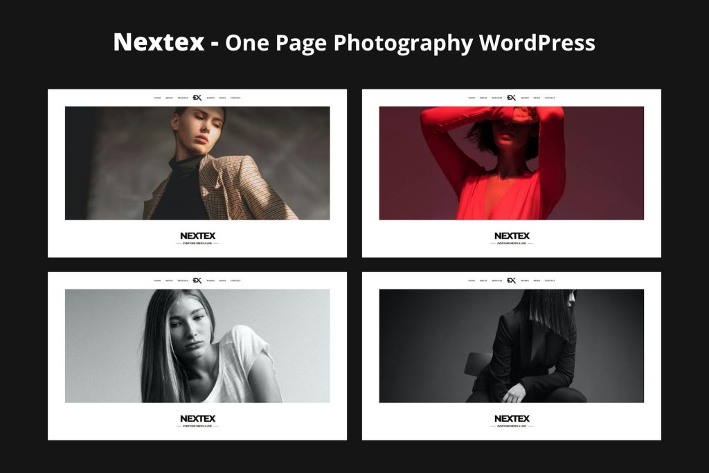 Nextex - One Page Photography WordPress Theme agency, art, clean ...