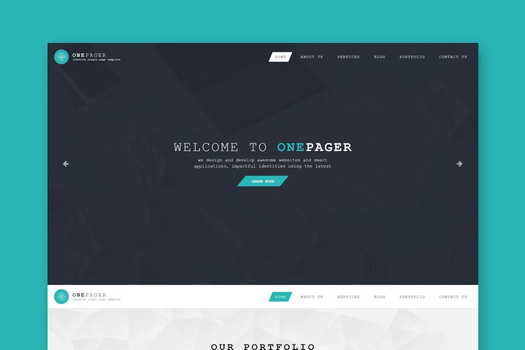 Onepager - Responsive One Page HTML Template Responsive One Page HTML ...