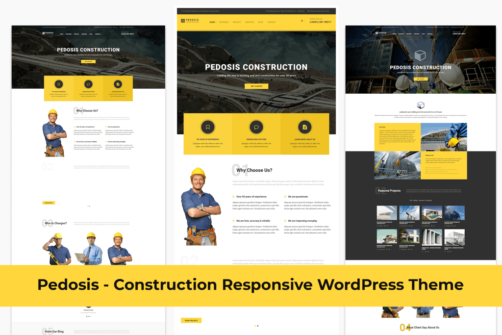 Pedosis - Construction Responsive WordPress architecture, build construction, building, business ...