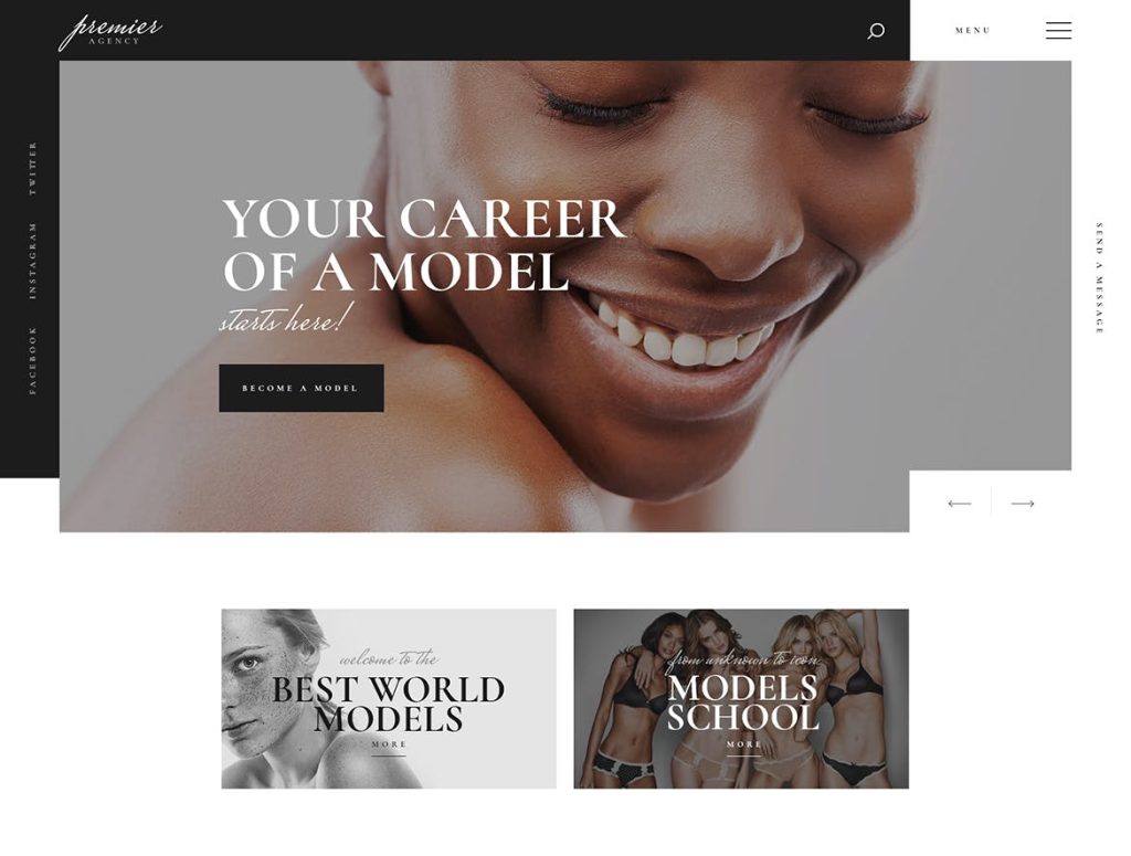 Podium - Model Agency WordPress Theme Beautiful Model Agency WordPress ...