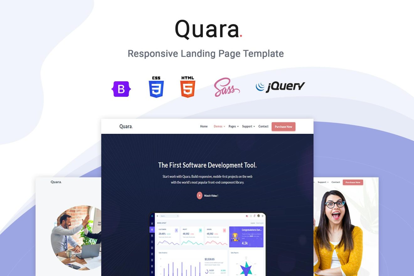 Quara - Responsive Landing Page Template Quara is a multi-purpose HTML template built using the ...