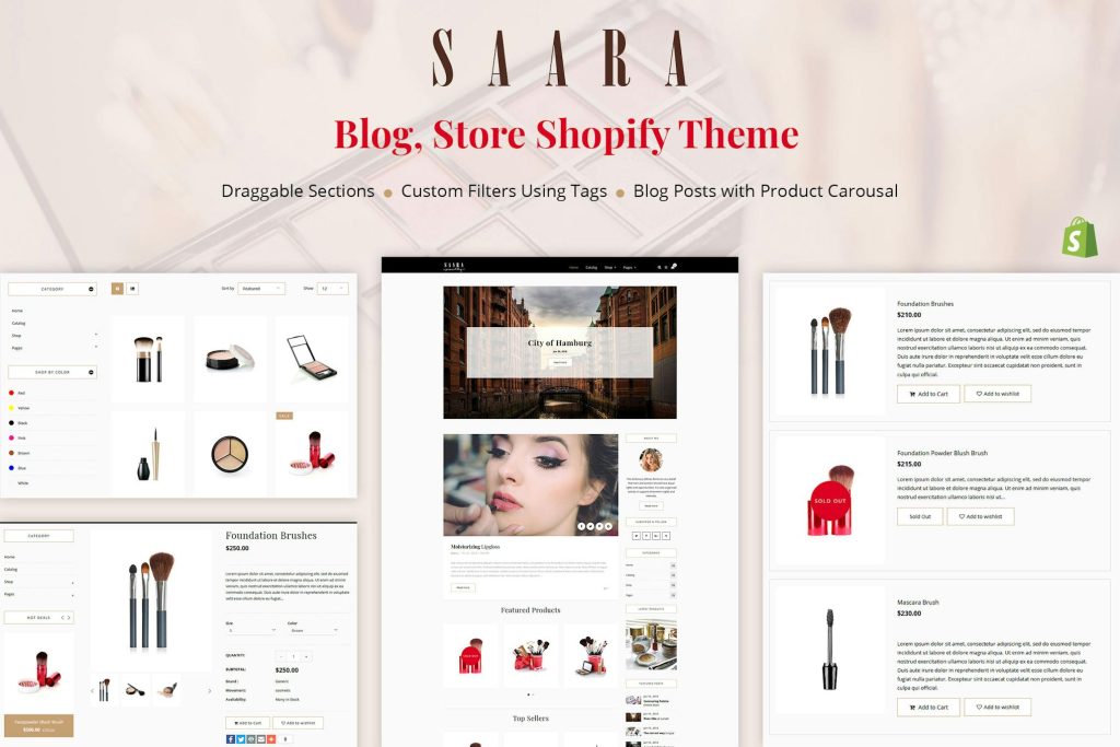 Saara - Blog, Store Shopify Theme Clean and Simple Shopify Template ...