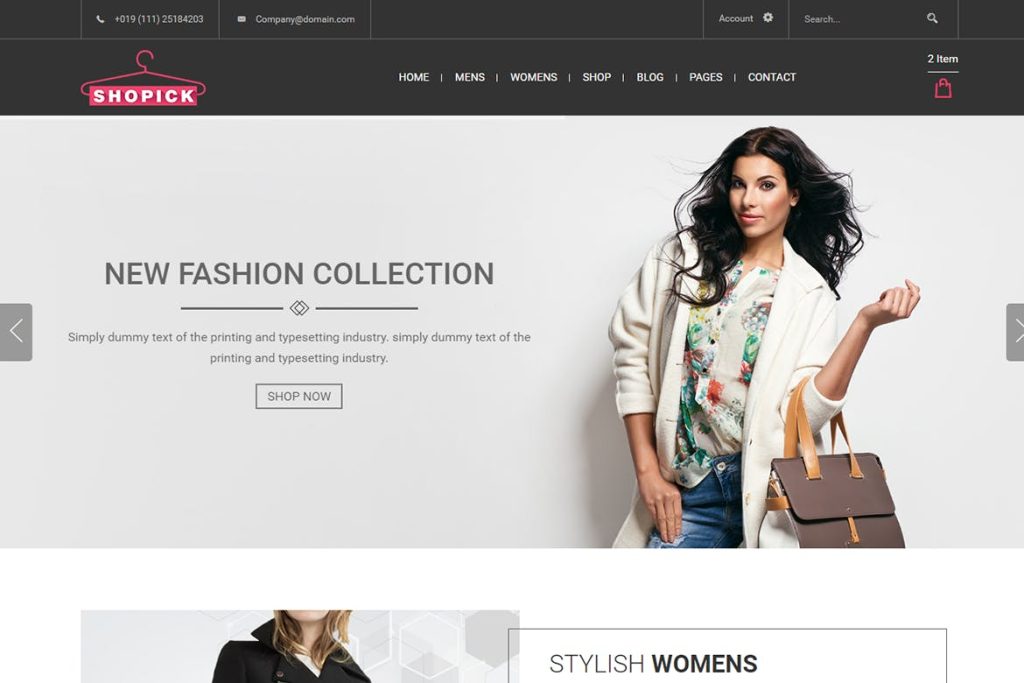 Shopick - eCommerce Responsive Bootstrap Template Fashion Clothing ...