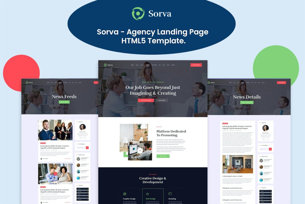Sorva - Agency Landing Page HTML5 Template Sorva is creative, clean, elegant and modern landing ...
