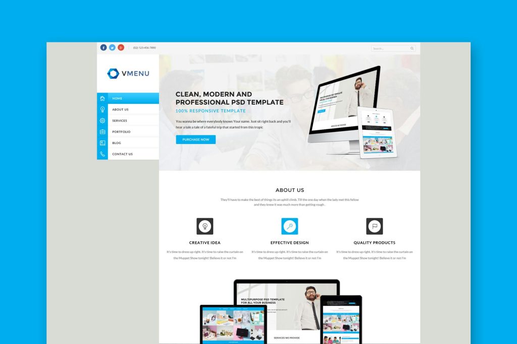 Vertical Menu - Responsive HTML Template Vertical Menu Template - Prime ...