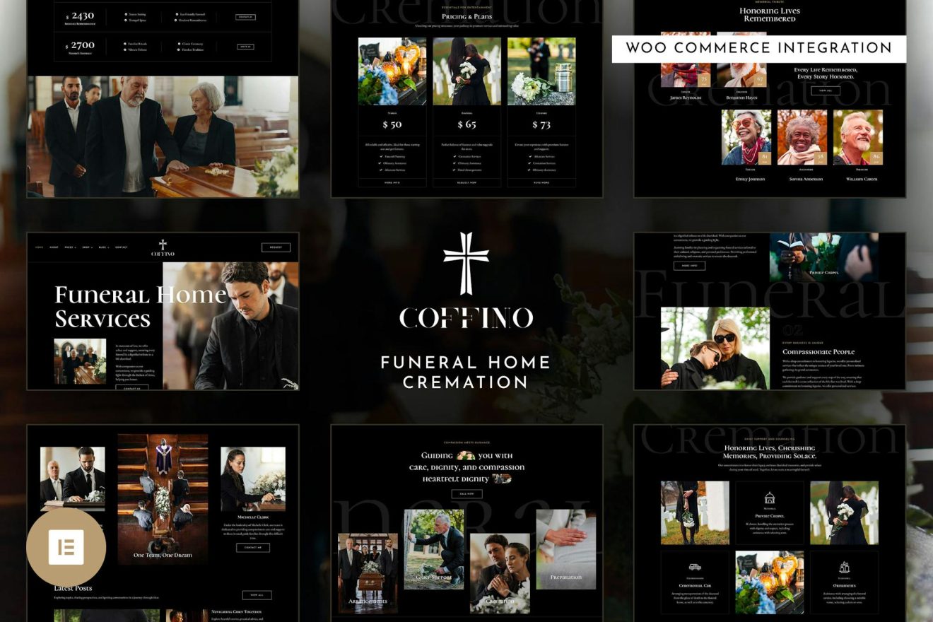 Coffino - Funeral Home Services & Cremation Elementor Pro Template Kit ...