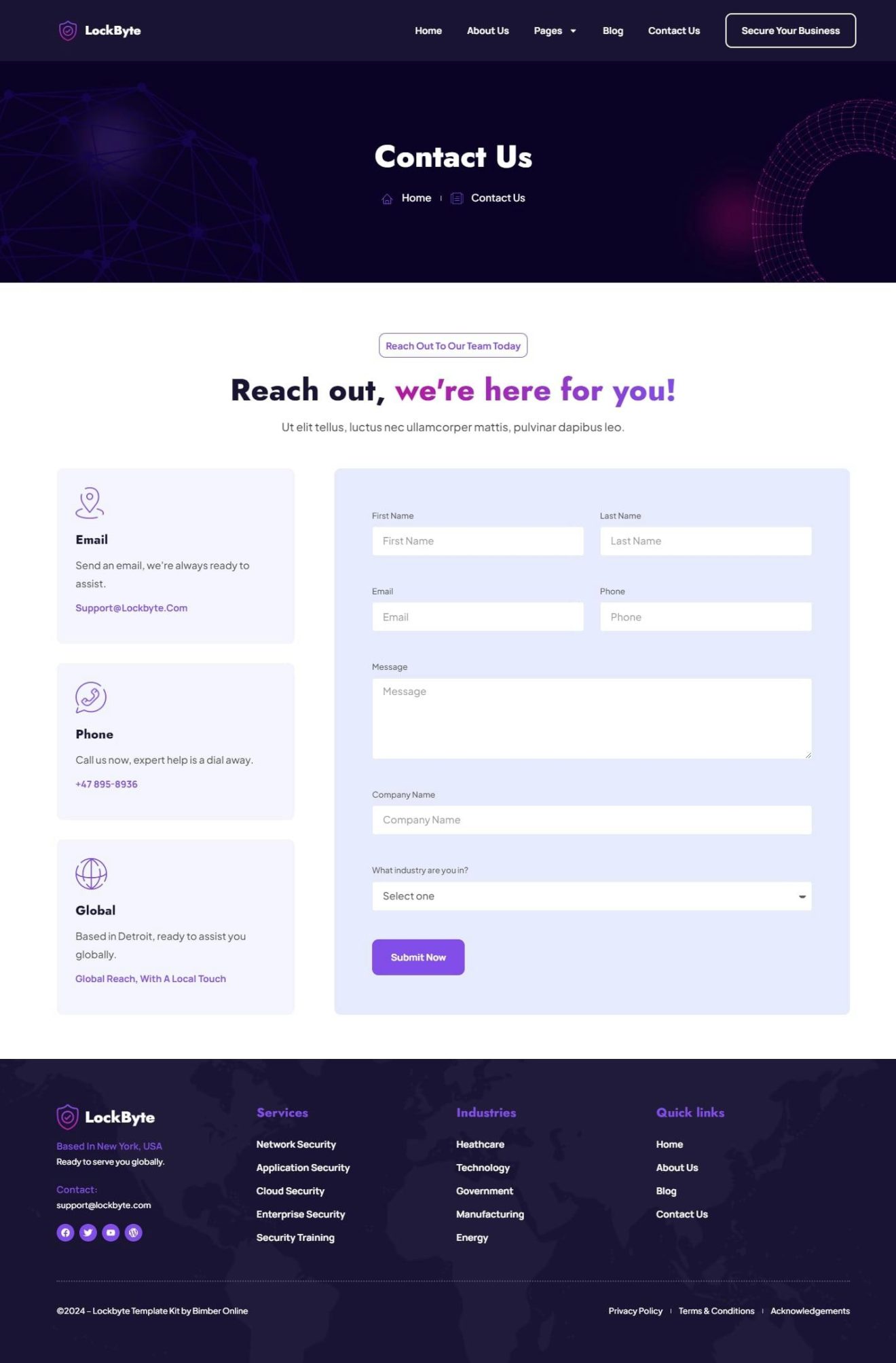 LockByte - Cyber Security Services Elementor Template Kit - Prime Access