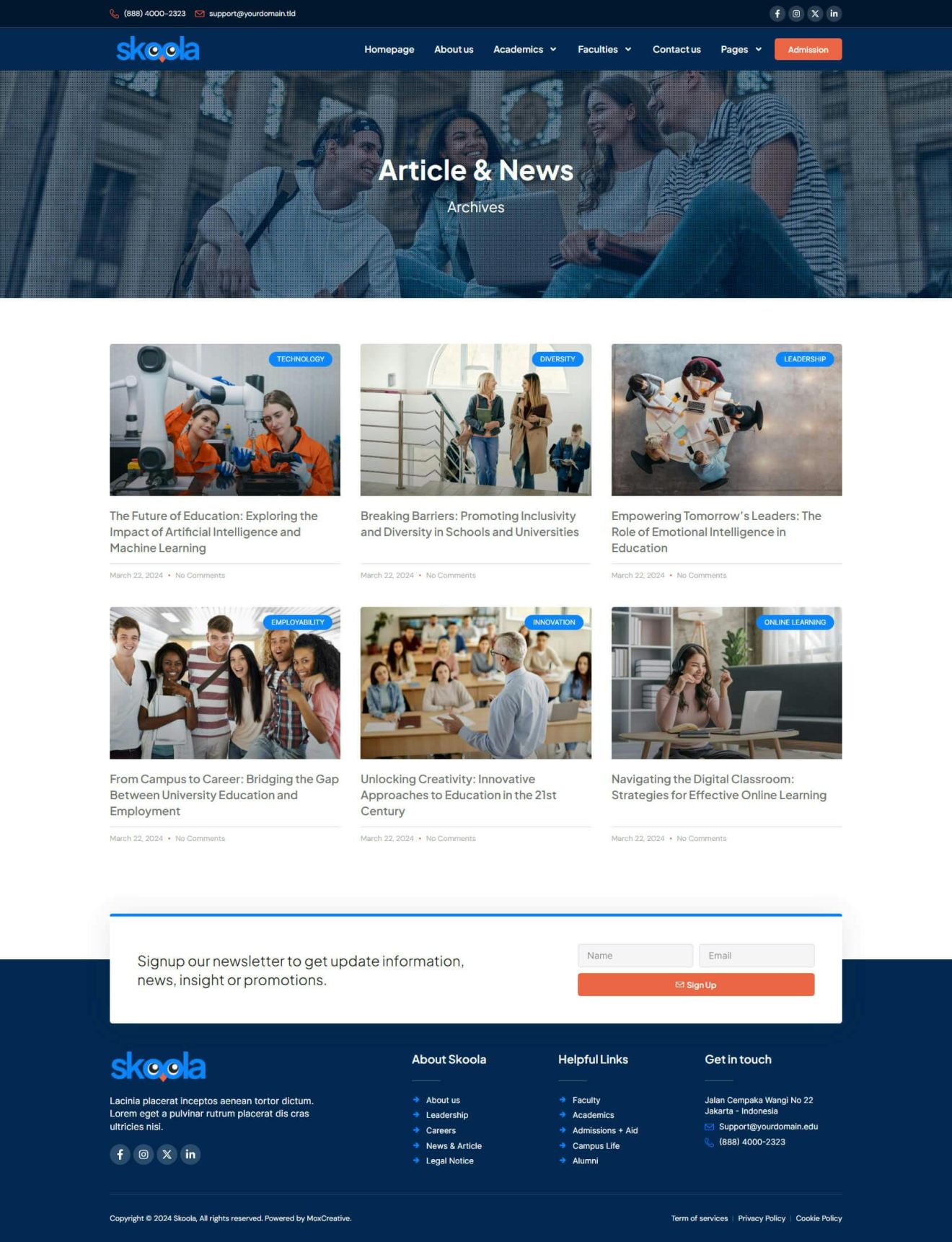 Skoola - University & School Elementor Pro Template Kit - Prime Access