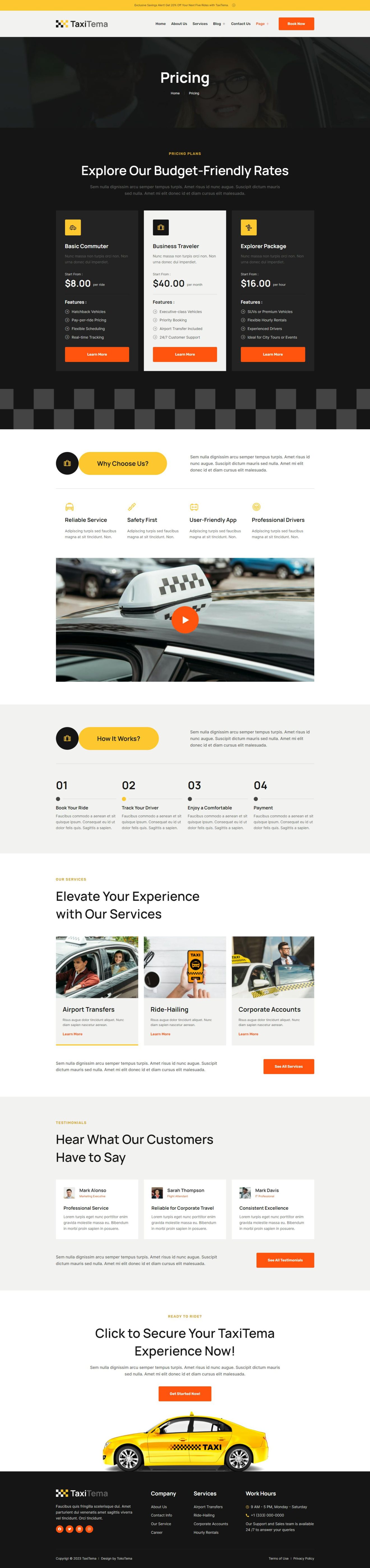 Taxitema - Taxi Drivers Business Template Kit - Prime Access