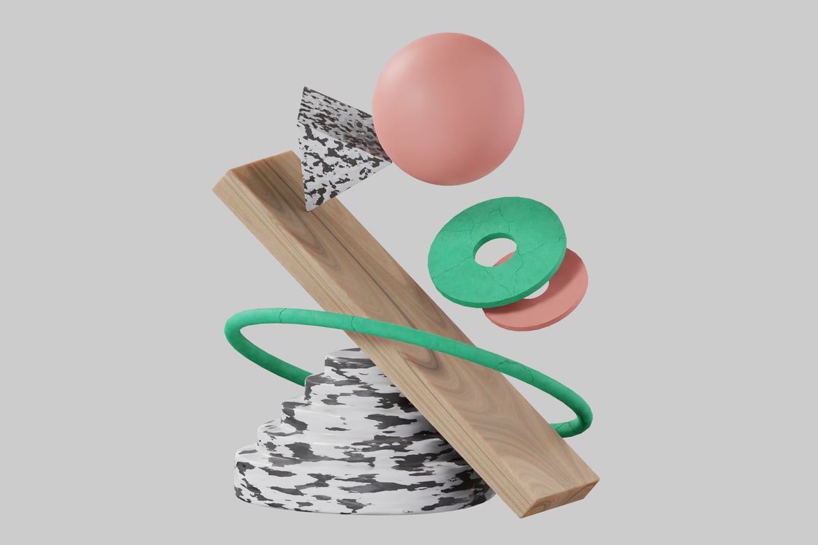 Abstract composition of geometric shapes 3D Model - Prime Access