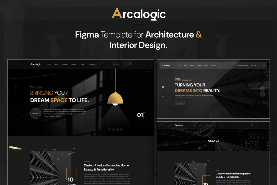 Arcalogic - Architecture & Interior Figma Template Figma Design - Prime ...