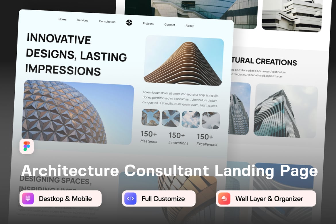 Architecture Consultant Landing Page Figma Design - Prime Access