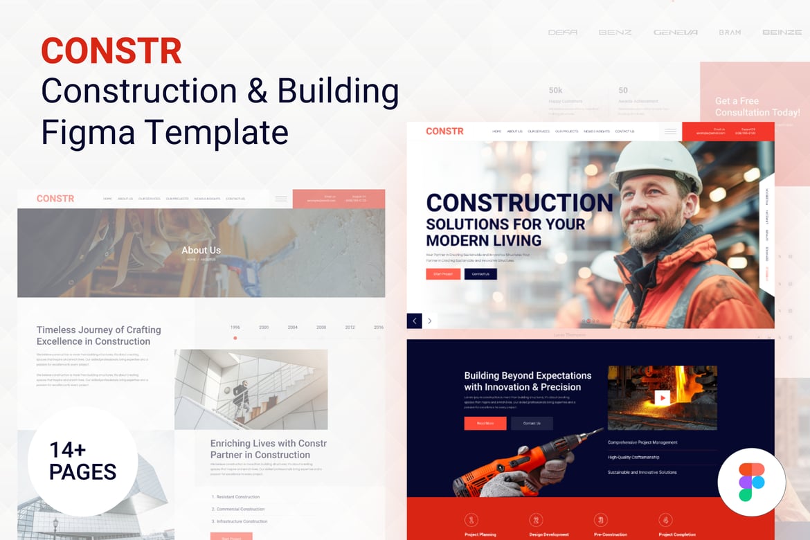 Constr - Construction & Building figma template Figma Design - Prime Access