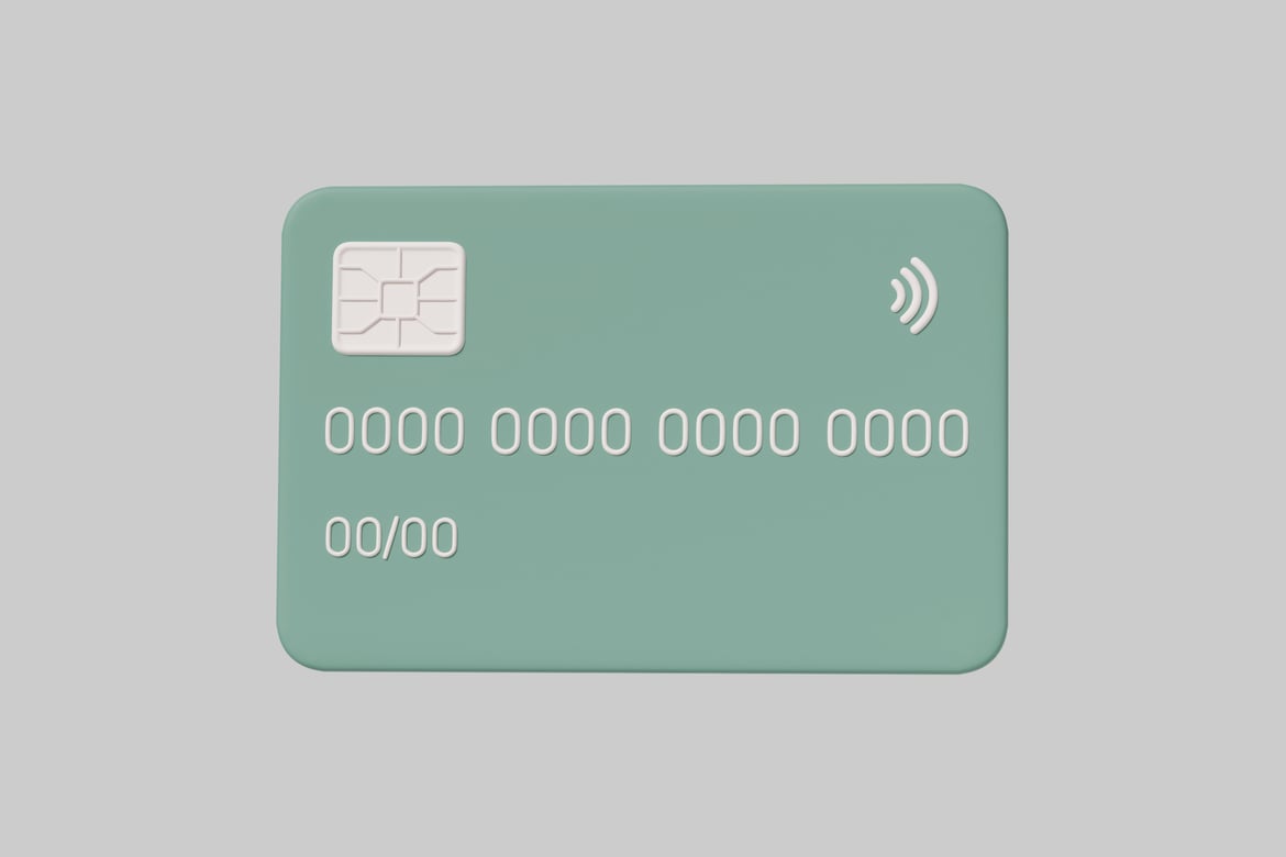Credit card with Wi-Fi symbol. 3D Model - Prime Access