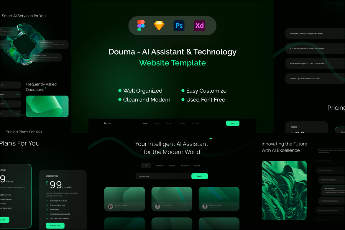 Douma - AI Assistant & Technology Website Figma Design - Prime Access