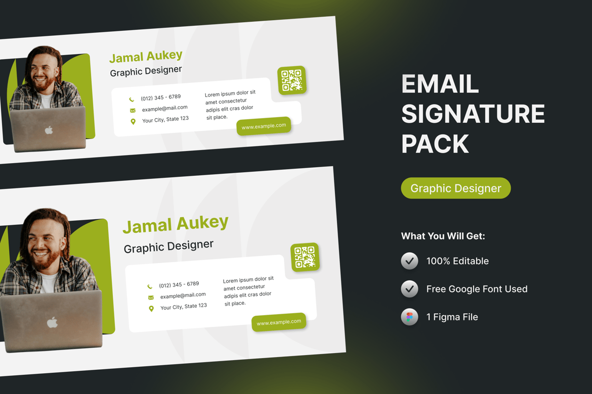 Email Signature for Graphic Designer Figma Design - Prime Access