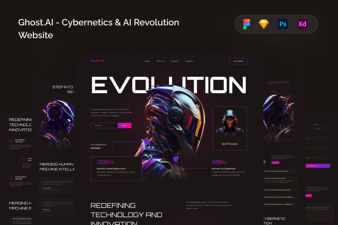 Ghost.AI - Cybernetics & AI Revolution Website Figma Design - Prime Access