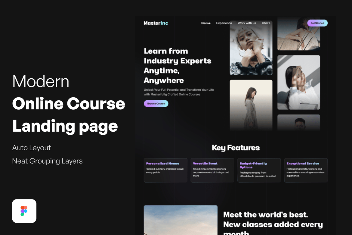 Modern Online Course Landing page Figma Design - Prime Access