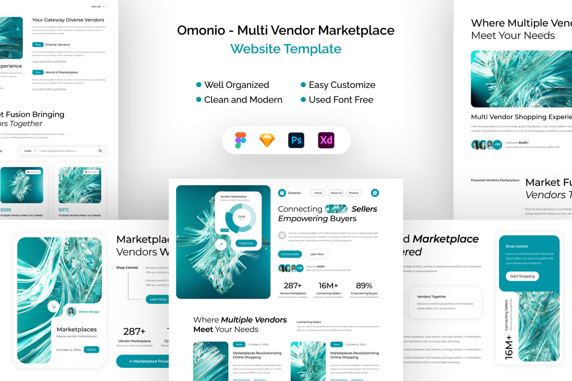 Omonio - Multi Vendor Marketplace Website Figma Design - Prime Access