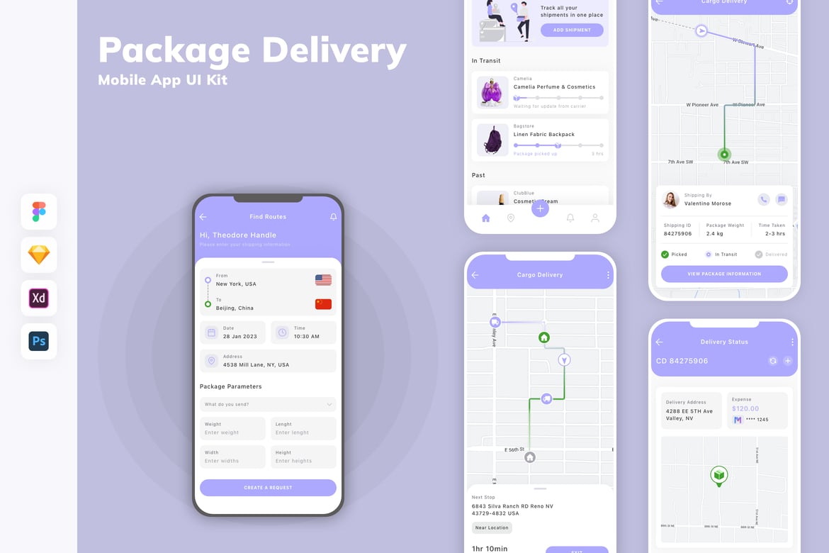 Package Delivery Mobile App UI Kit Figma Design - Prime Access