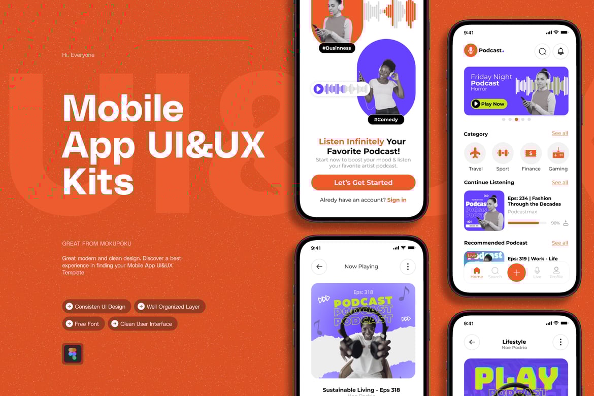 Podcast Hub - Mobile App UI&UX Figma Design - Prime Access