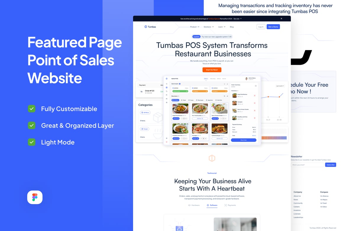 Point of Sales Featured Page Website - Tumbas Figma Design - Prime Access