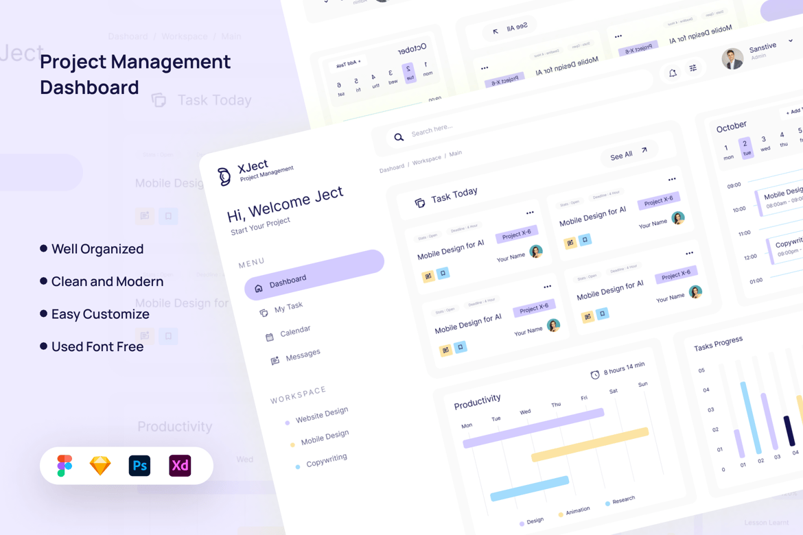 Project Management Dashboard Figma Design - Prime Access