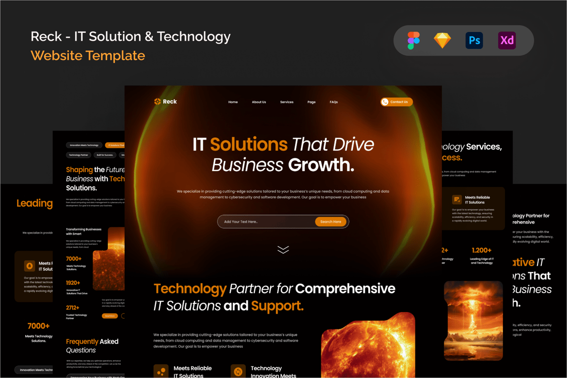 Reck - IT Solution & Technology Website Template Figma Design - Prime Access