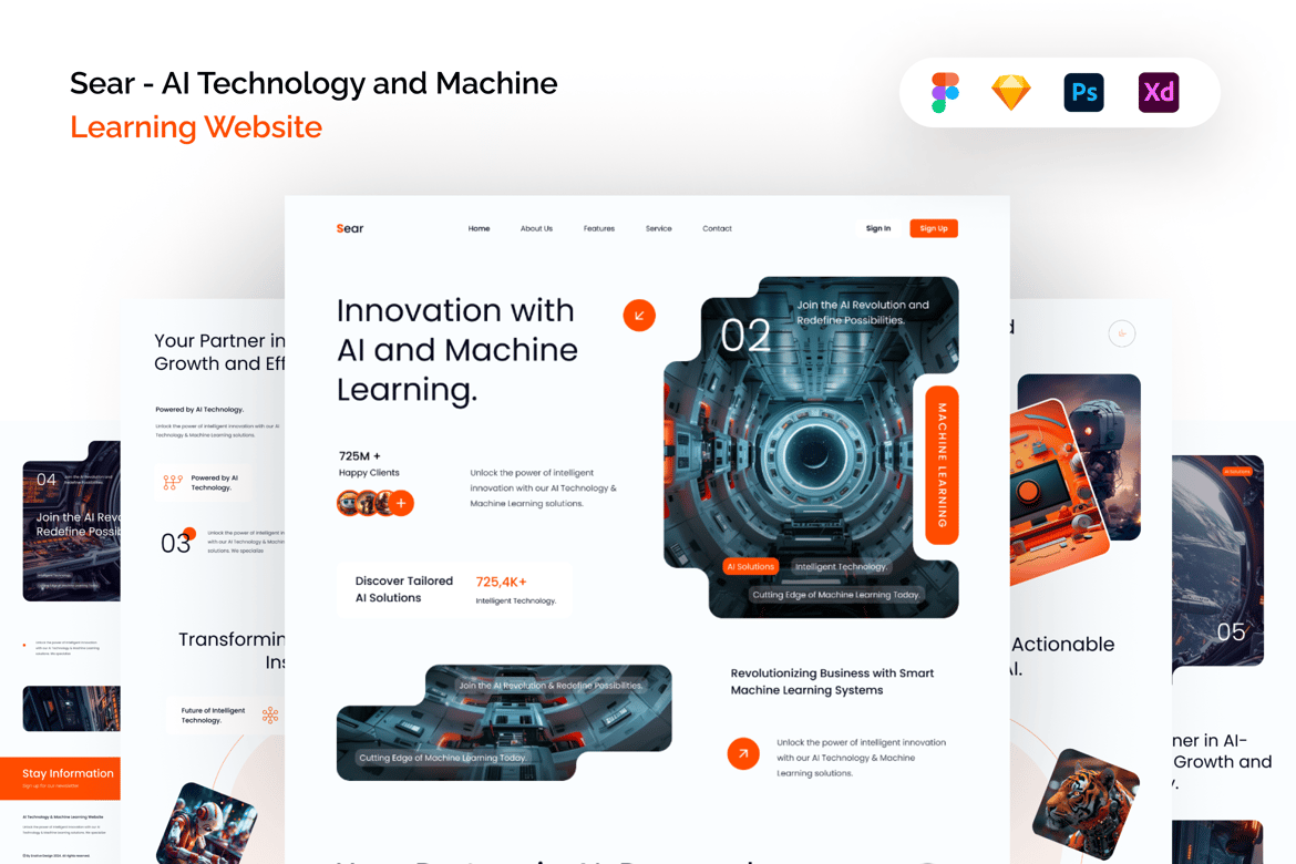 Sear - AI Technology & Machine Learning Website Figma Design - Prime Access