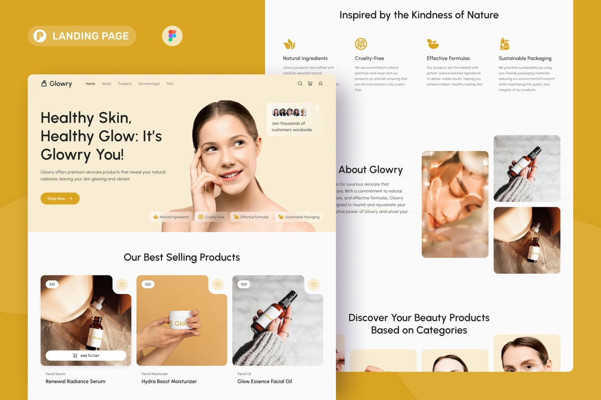 Skincare Landing Page Figma Design - Prime Access