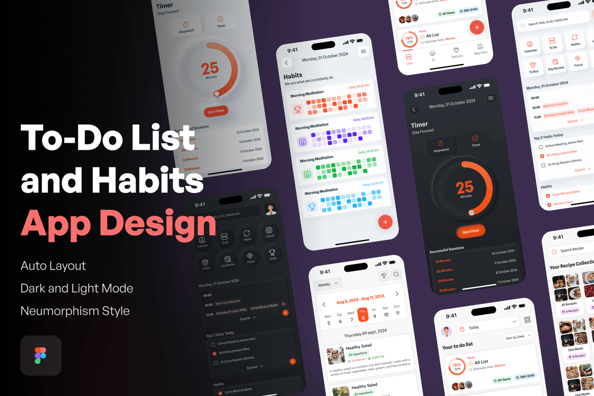 To-Do List and Habits App Design Figma Design - Prime Access