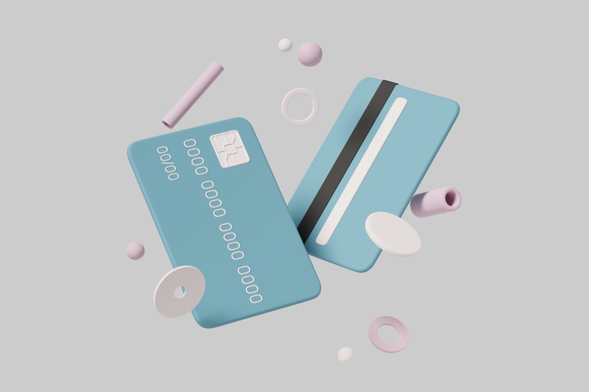 Two credit cards. 3D Model - Prime Access